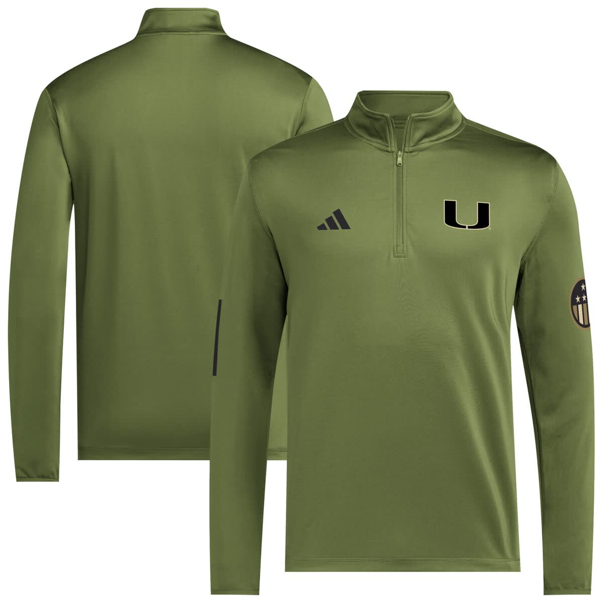 adidas Men's adidas Green Miami Hurricanes Half-Zip Golf Jacket | Nordstrom