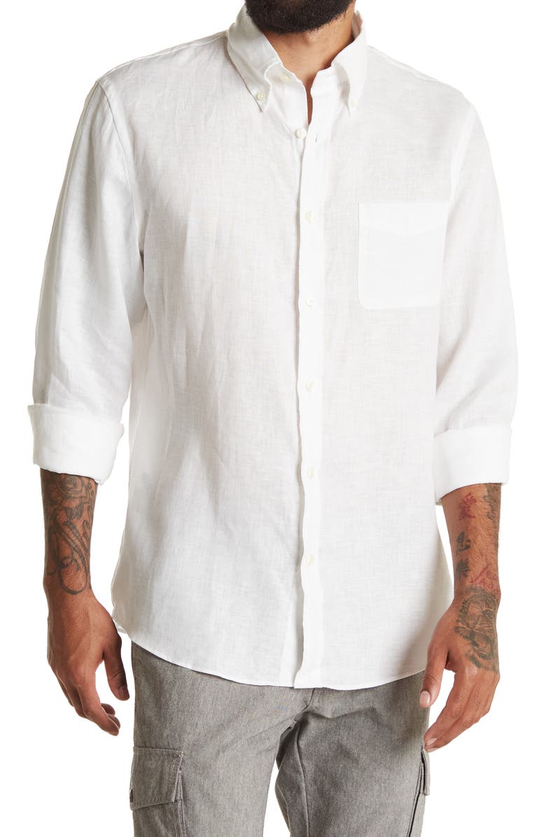 Brooks Brothers Irish Linen Solid Regent Fit Dress Shirt | Nordstromrack