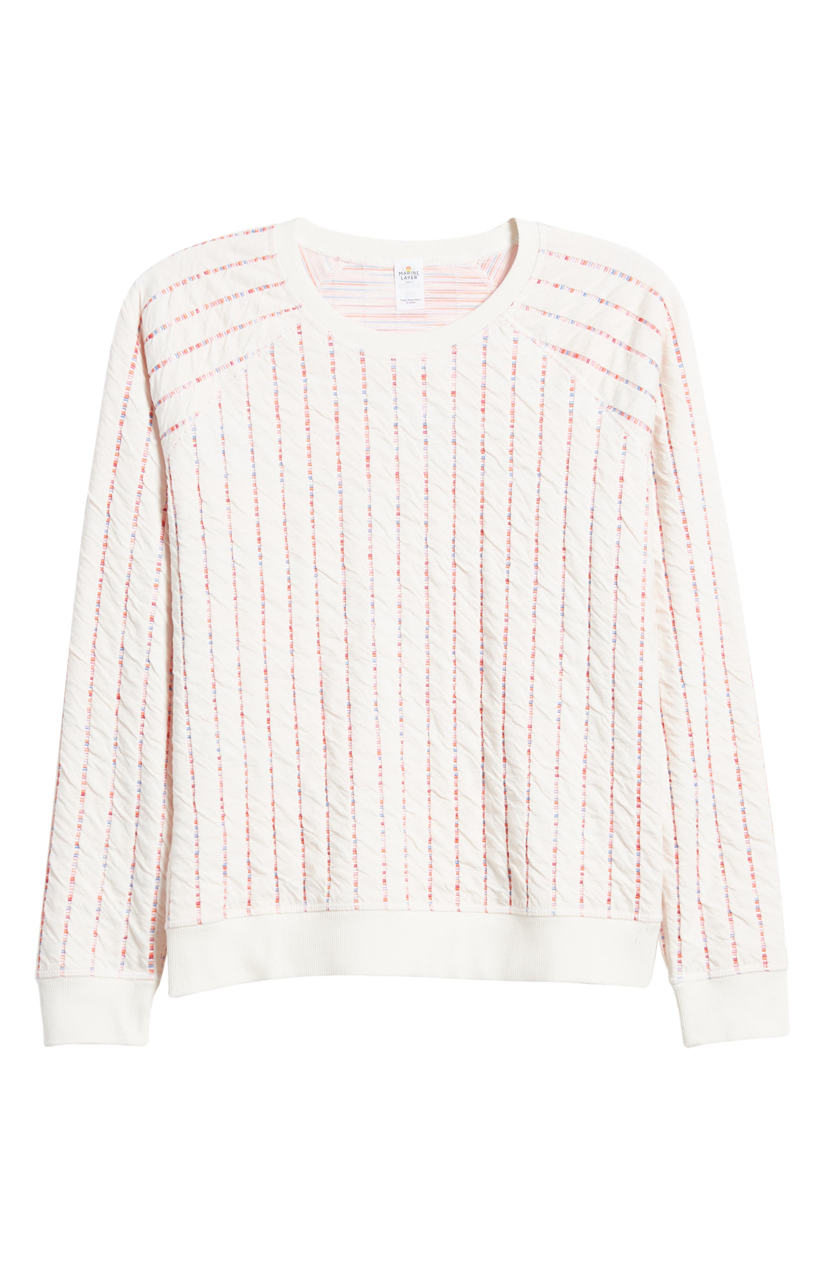 Marine Layer Dotted Stripe Reversible Raglan Pullover | Nordstrom