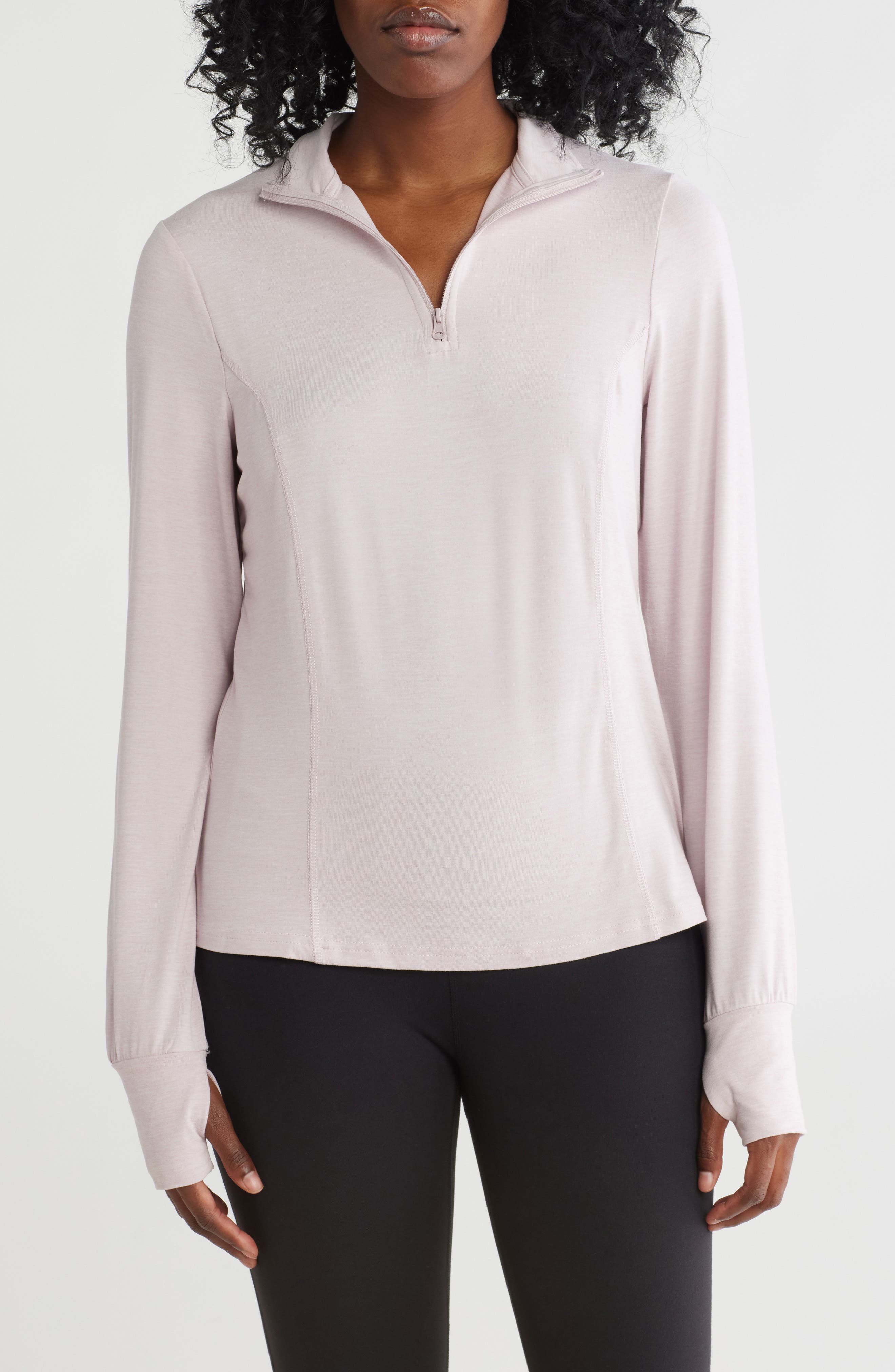 Jessica Simpson Long Sleeve Soft Jersey Quarter-Zip Top | Nordstromrack