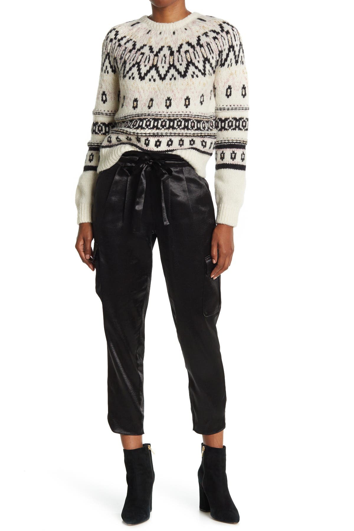 Ramy Brook Allyn Satin Crop Paperbag Pants | Nordstromrack