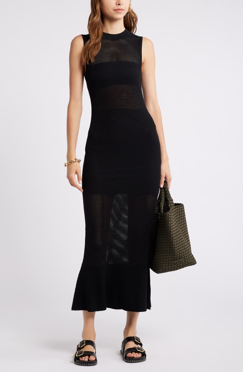 Open Edit Sleeveless Mesh Sweater Dress | Nordstromrack