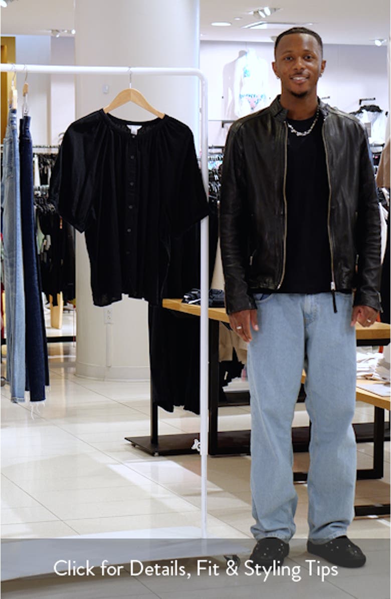 Caslon® Linen Blend Puff Sleeve Top | Nordstromrack