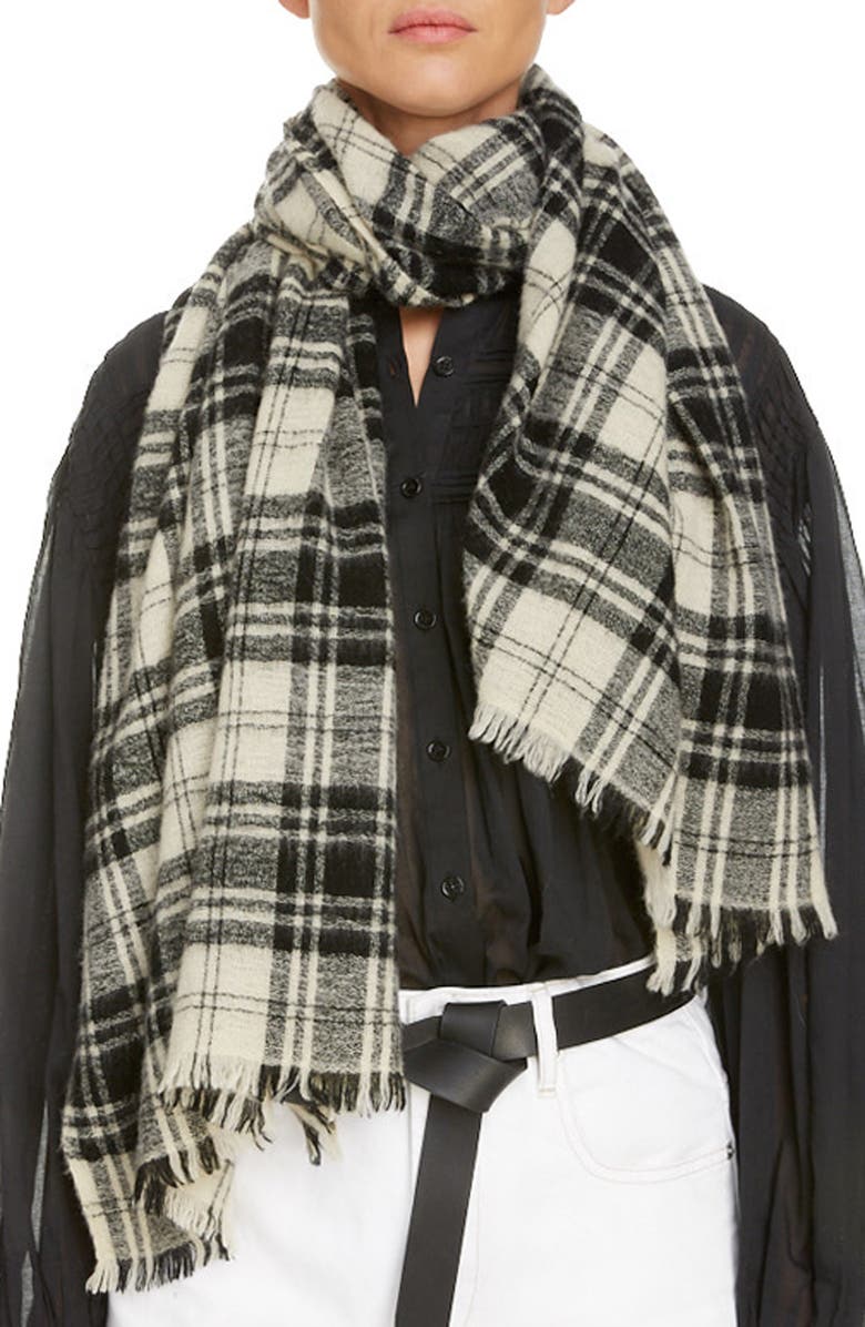 Isabel Marant Suzanne Check Wool & Cashmere Scarf | Nordstrom