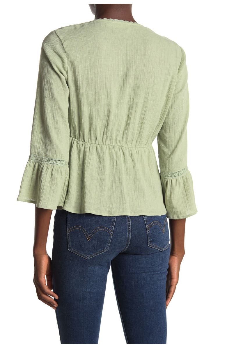 All in Favor V-Neck Bell Sleeve Peplum Top | Nordstromrack