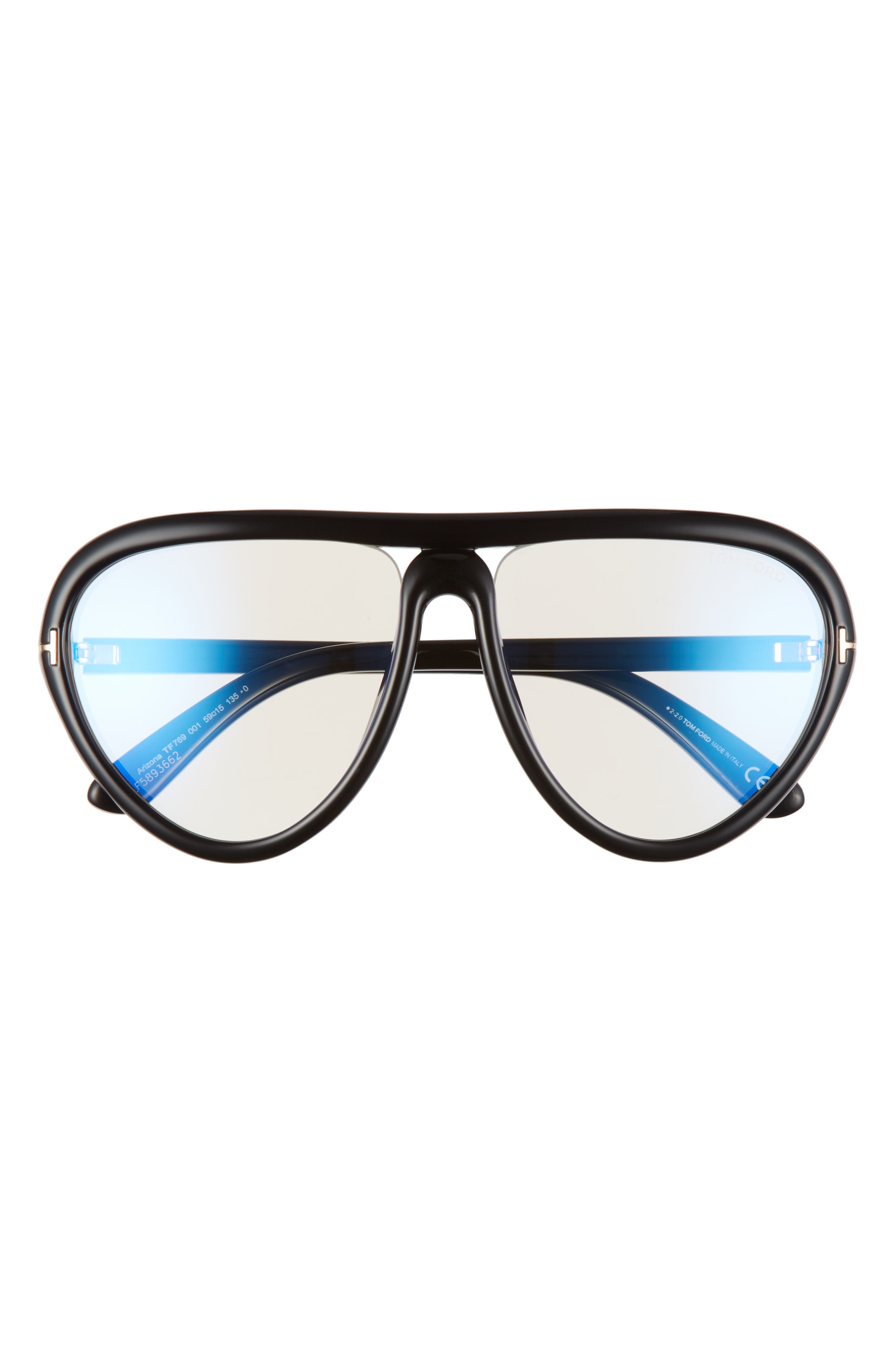 TOM FORD 59mm Arizona Blue Light Blocking Aviator Optical Glasses ...