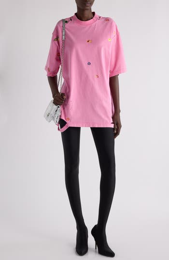 Balenciaga Medium Fit Fruity Distressed Graphic T-Shirt Balenciaga Medium Fit Fruity Distressed Graphic T-Shirt