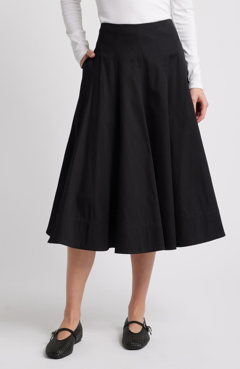 COS Voluminous Pleated Cotton Midi Skirt | Nordstromrack