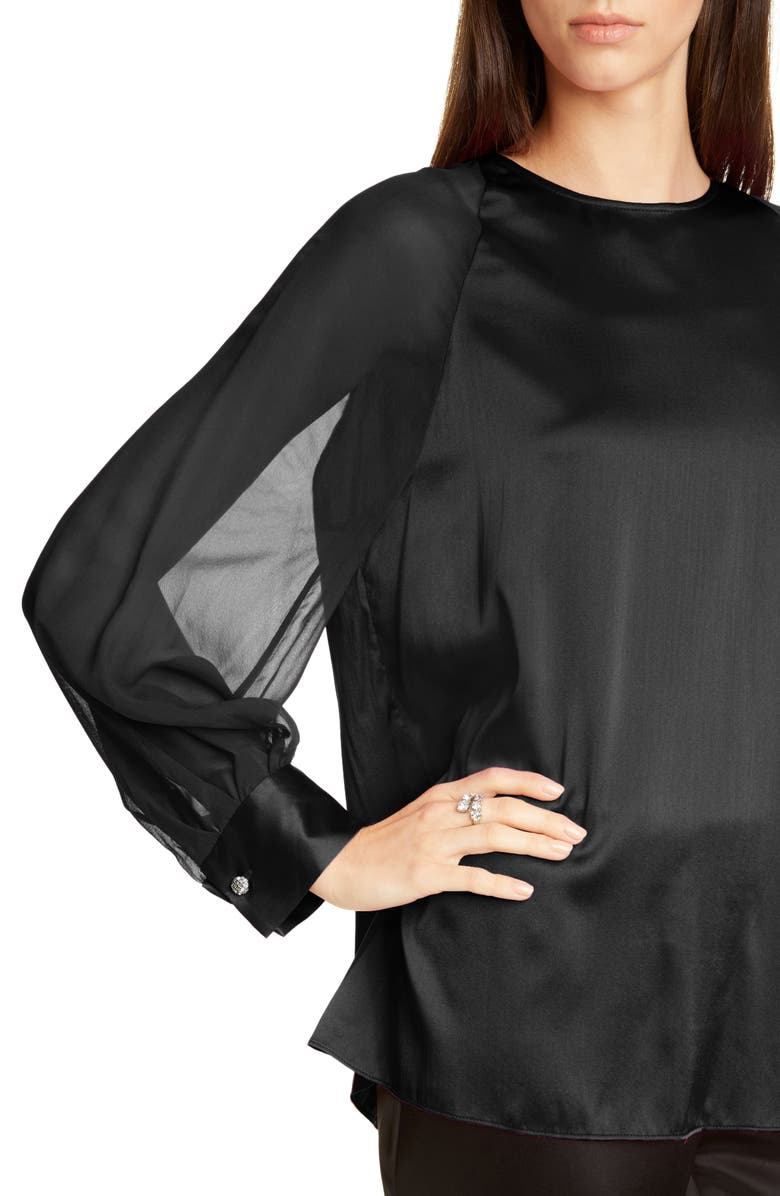 St. John Evening Stretch Silk Charmeuse Blouse | Nordstrom