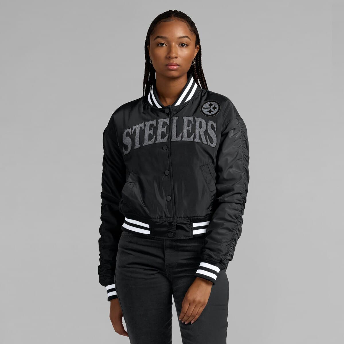 FANATICS Women's Fanatics Black Pittsburgh Steelers Elements Wave Full ...