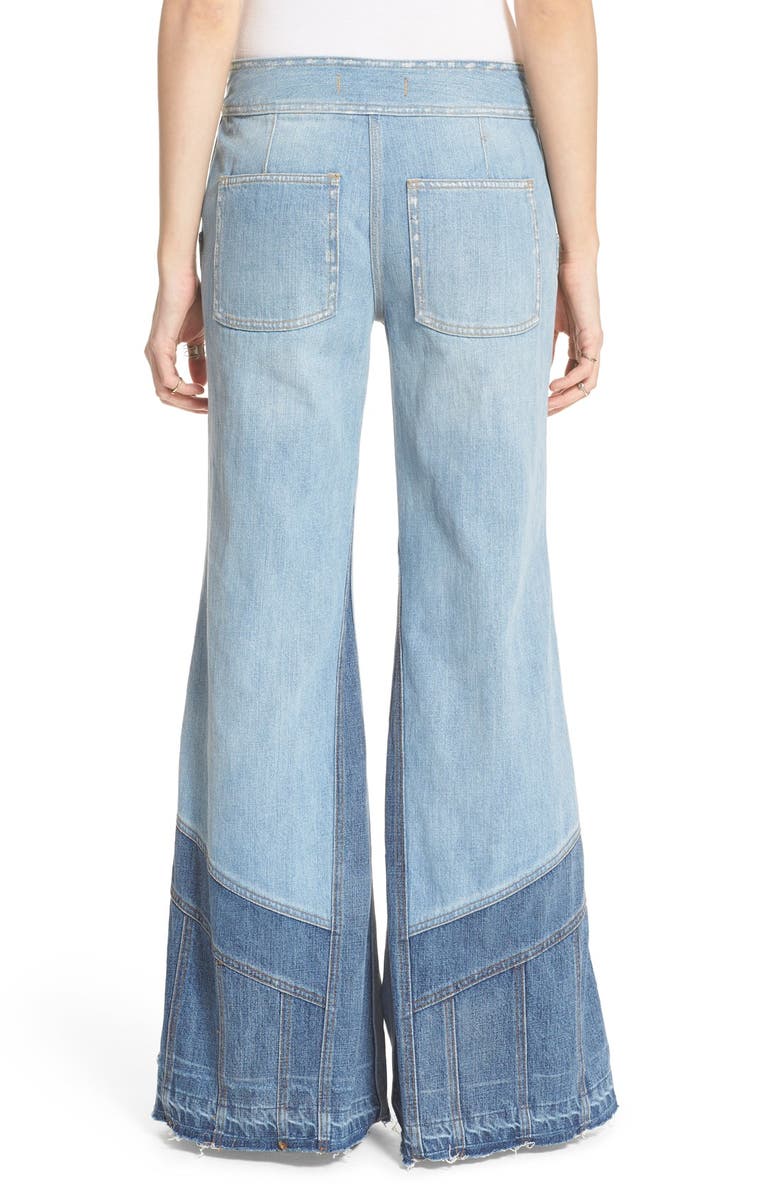 Free People 'Tidal Wave' Contrast Flare Jeans | Nordstrom