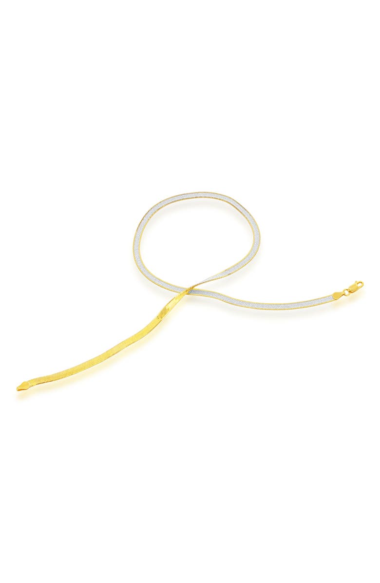 SIMONA Two-Tone Sterling Silver Herringbone Chain Bracelet | Nordstromrack