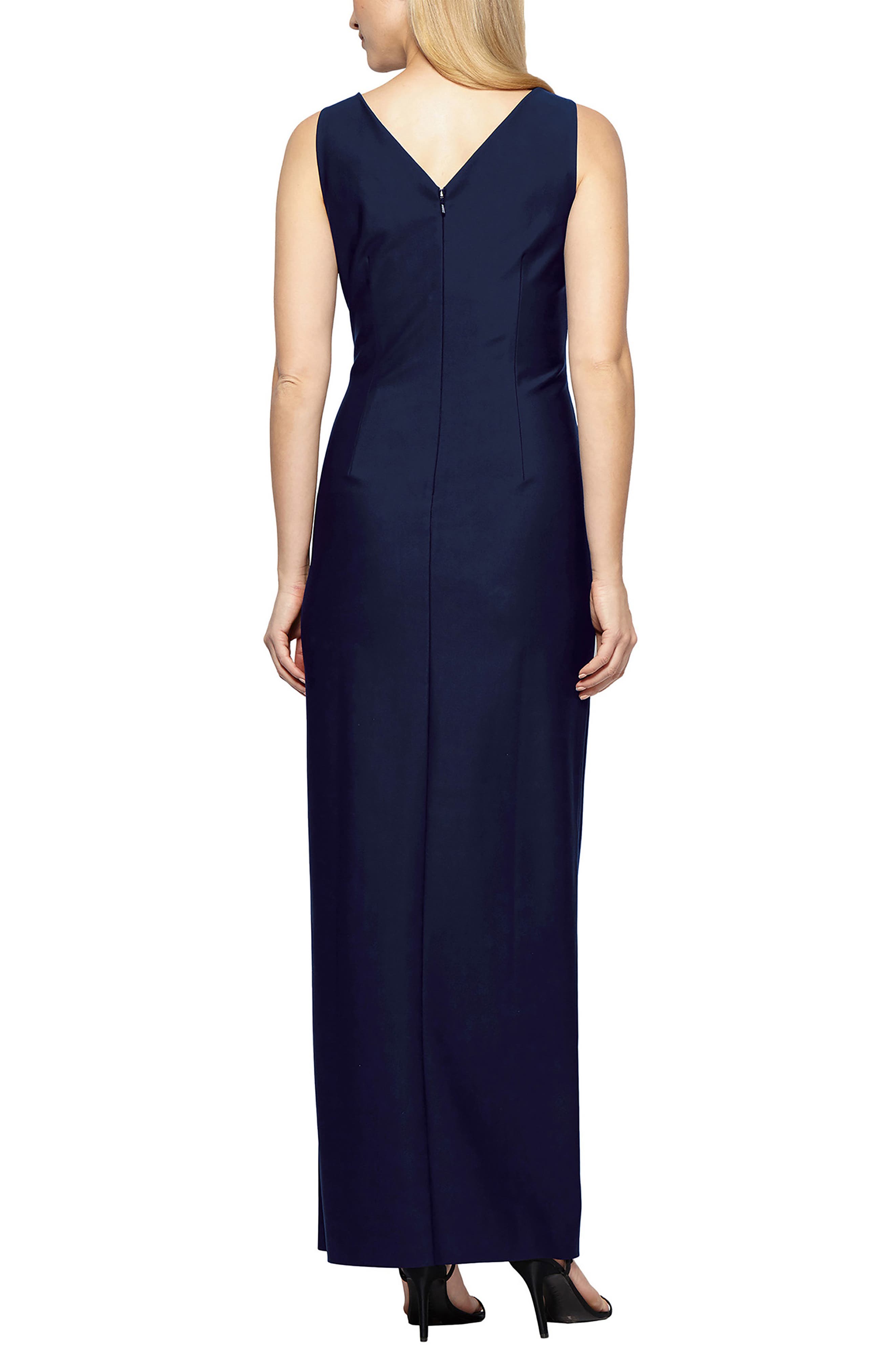 Alex Evenings Embellished Side Drape Column Formal Gown | Nordstrom