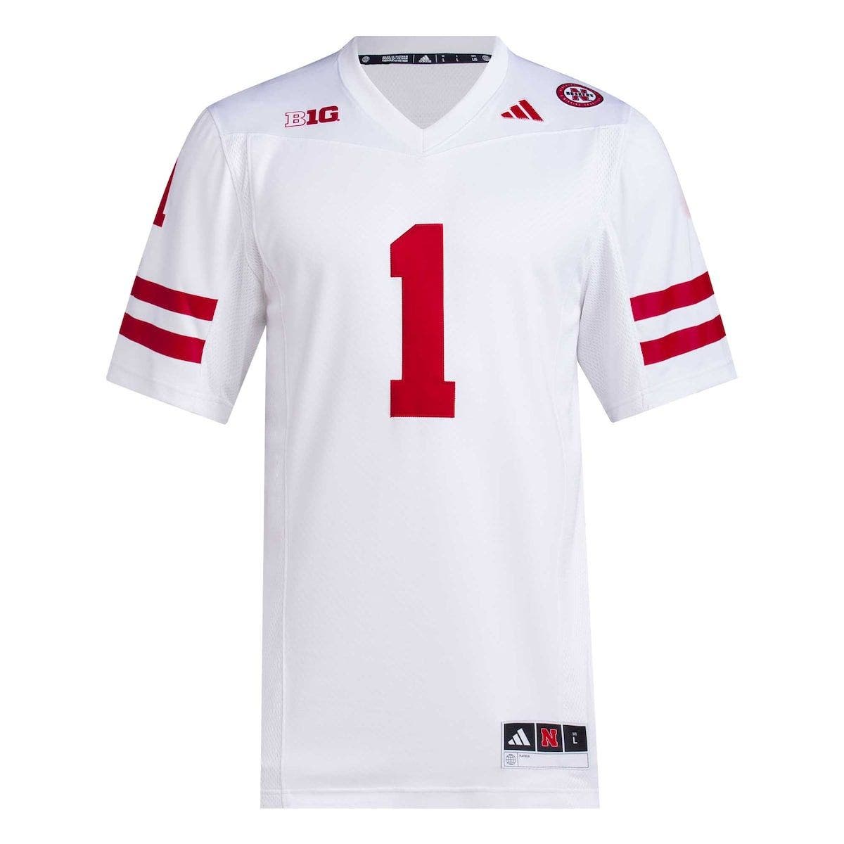 adidas Men's adidas #1 White Nebraska Huskers Premier Football Jersey ...