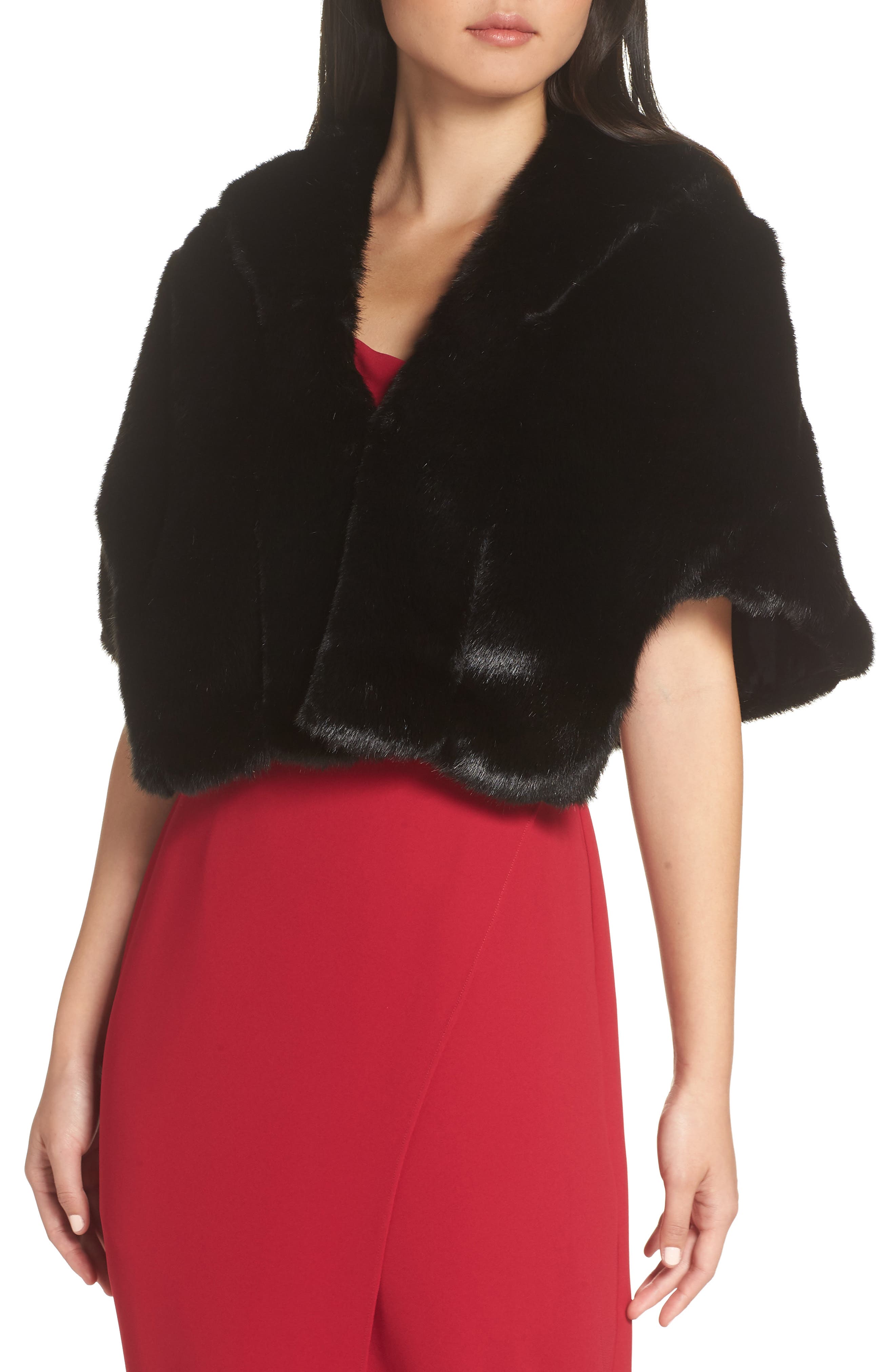 Eliza J Faux Fur Capelet | Nordstrom