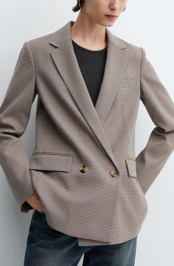 MANGO Houndstooth Check Jacket | Nordstrom