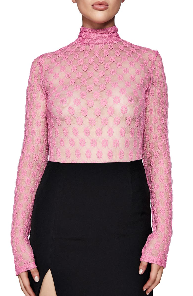 Bardot Adoni Floral Embroidered Mesh Bodysuit | Nordstromrack