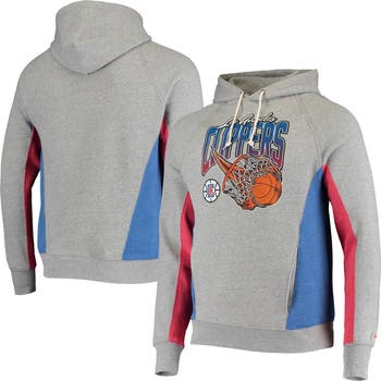 Homage Men's Homage Gray/Royal LA Clippers On Fire Tri-Blend Pullover ...