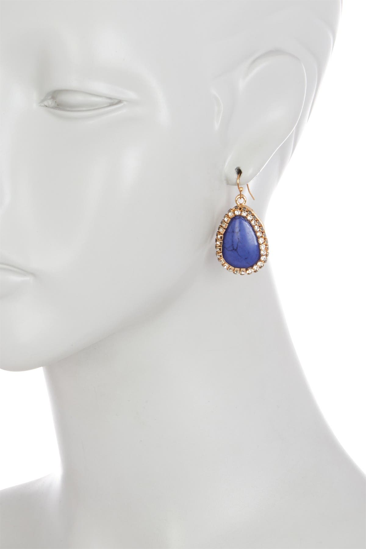 OLIVIA WELLES Alia Double Halo Set Simulated Stone Drop Earrings ...