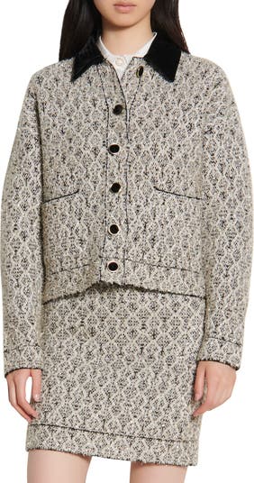 SANDRO Metallic Cardi Coat | Nordstrom