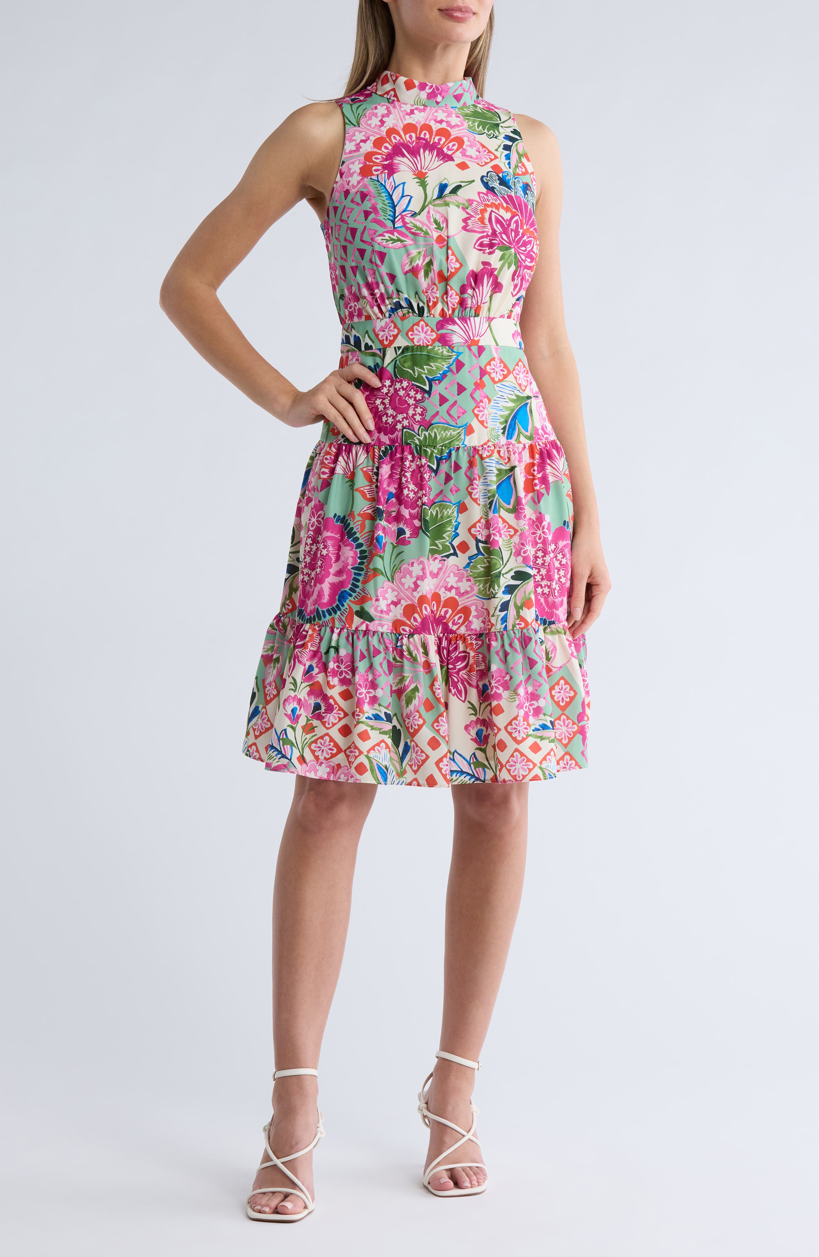 Eliza J Sleeveless Mock Neck Minidress | Nordstromrack