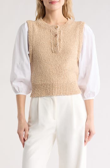 Veronica Beard Shawnet Mixed Media Pullover | Nordstromrack