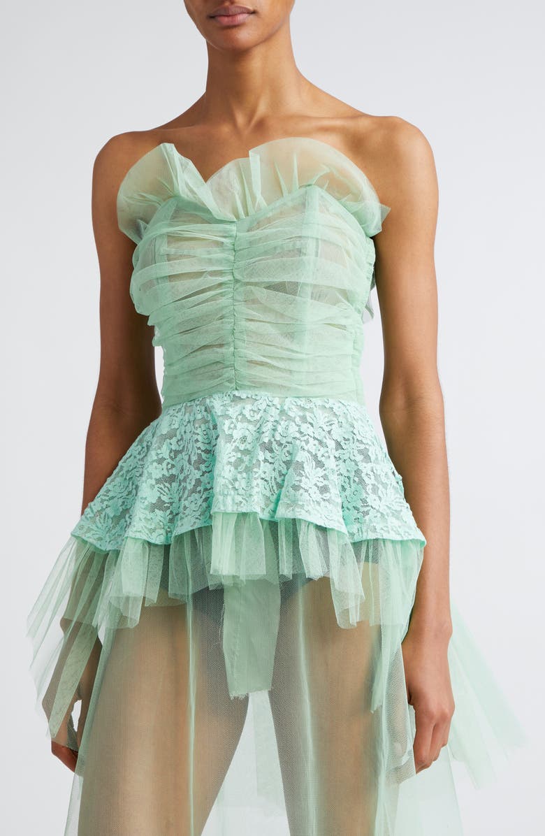 Maison Margiela Décortiqué Tulle & Lace Strapless Dress | Nordstromrack