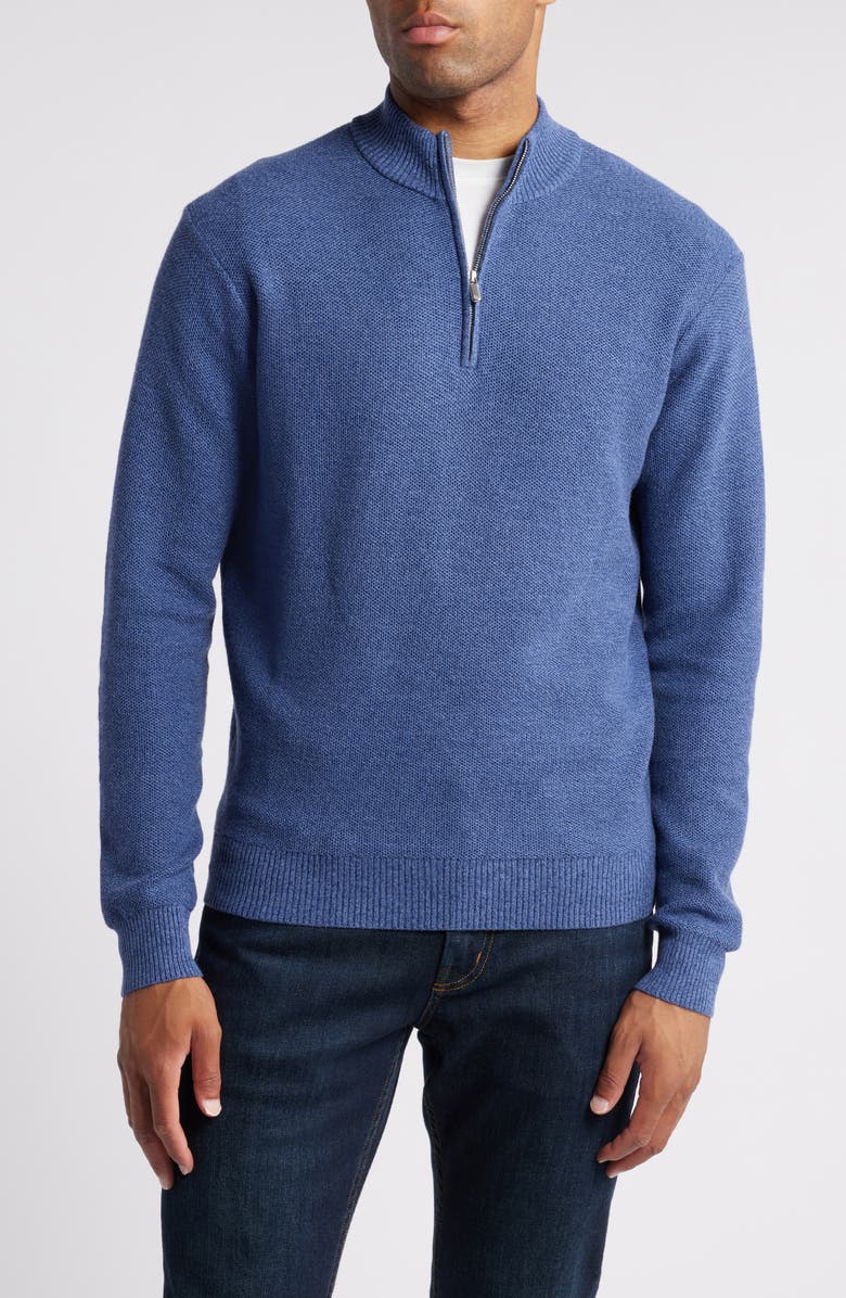 Peter Millar Nevis Twisted Quarter Zip Cotton & Wool Sweater ...
