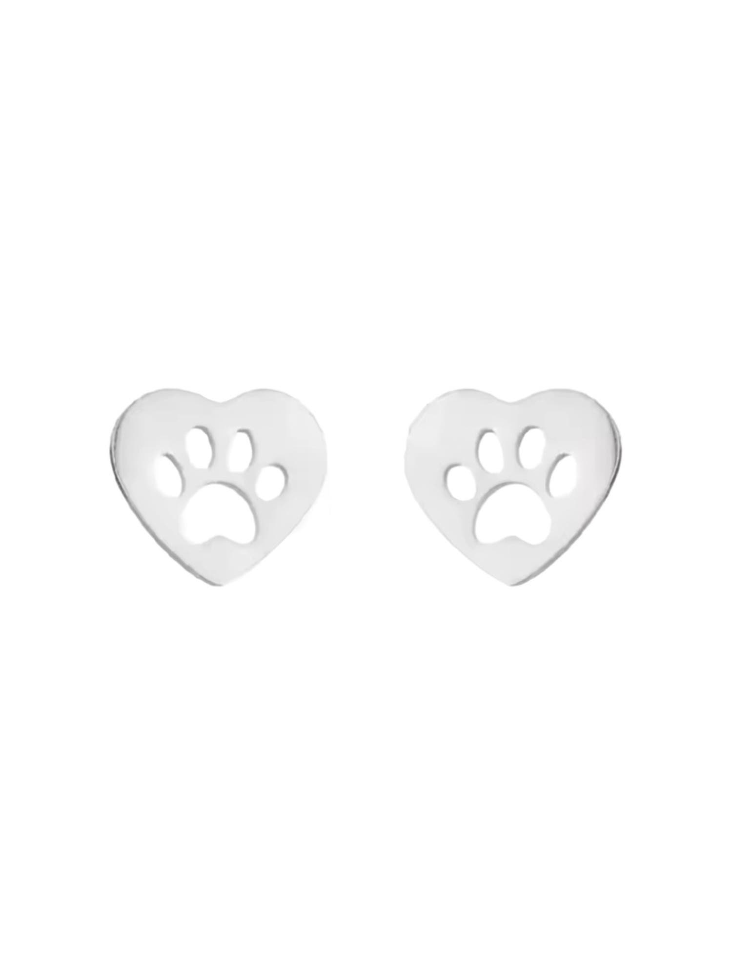 DLORIA Pawfect Charm Heart Paw Cutout Stud Earrings | Nordstrom