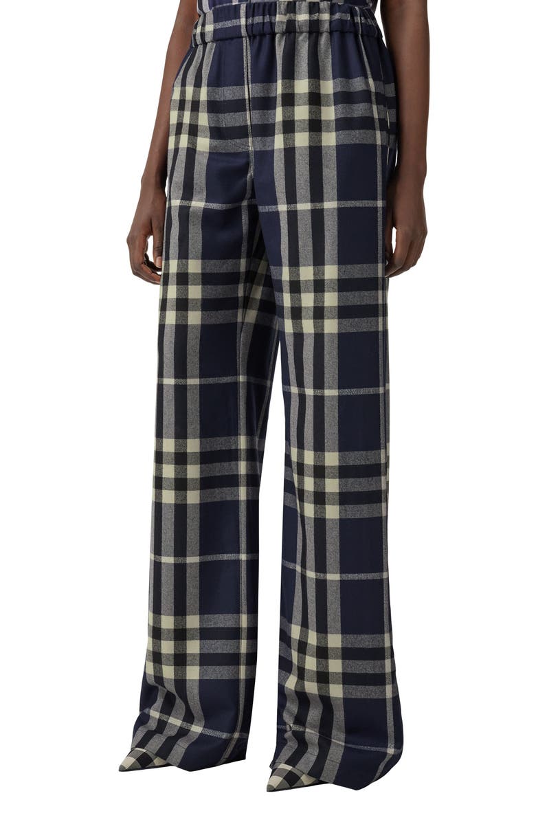 Burberry Noemi Check Wool Wide Leg Pants | Nordstrom