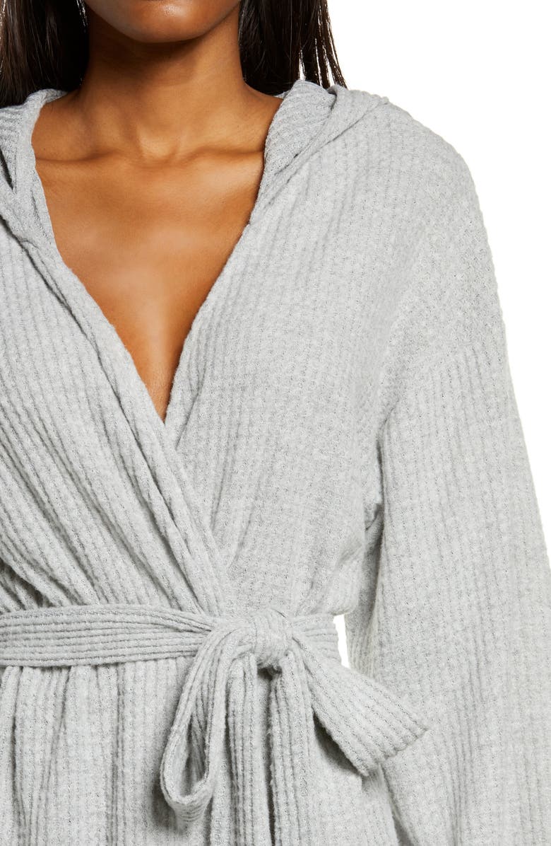 Socialite Waffle Knit Hooded Short Robe | Nordstromrack