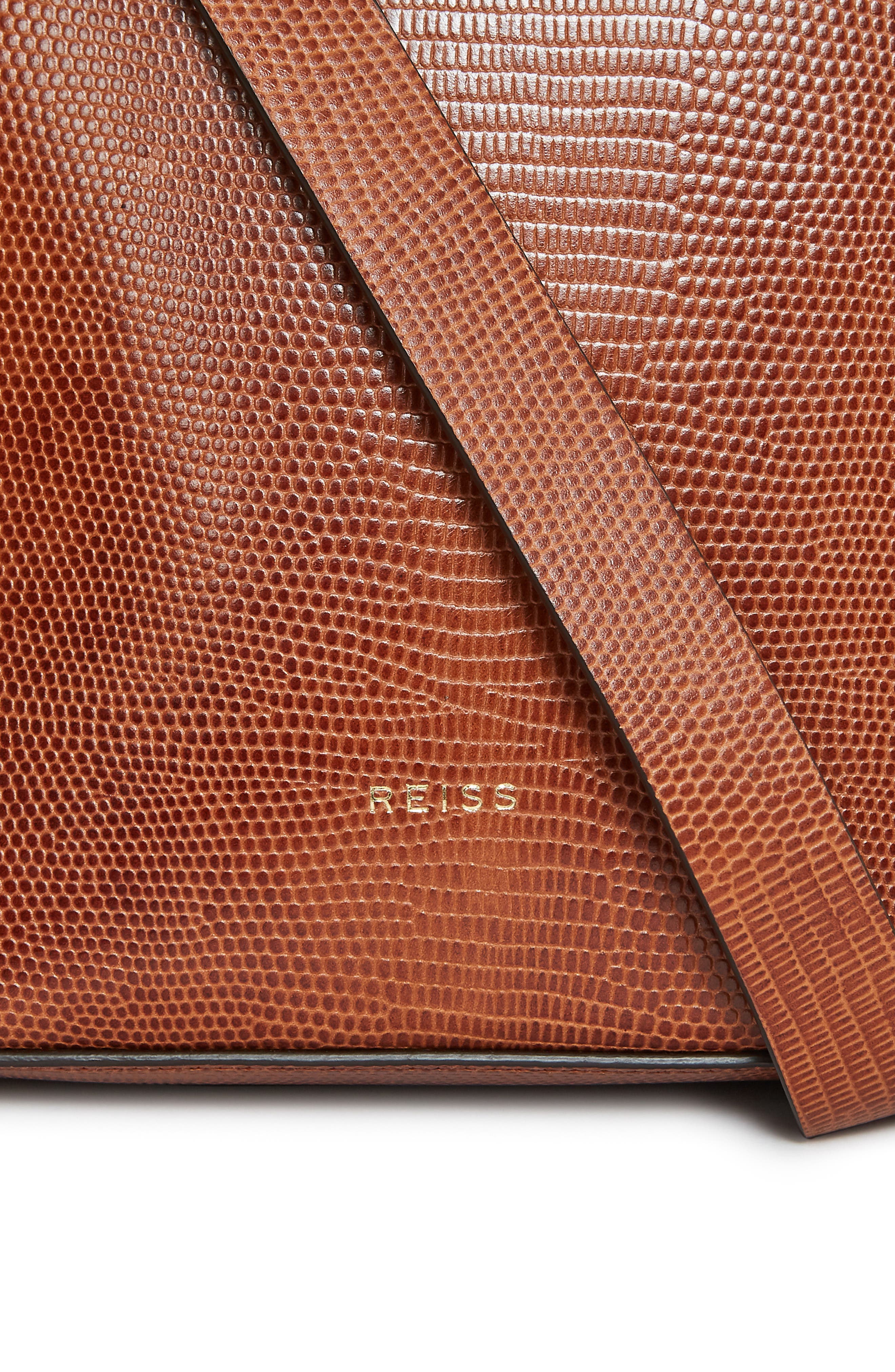 Reiss Hudson Lizard Embossed Leather Bucket Bag | Nordstromrack