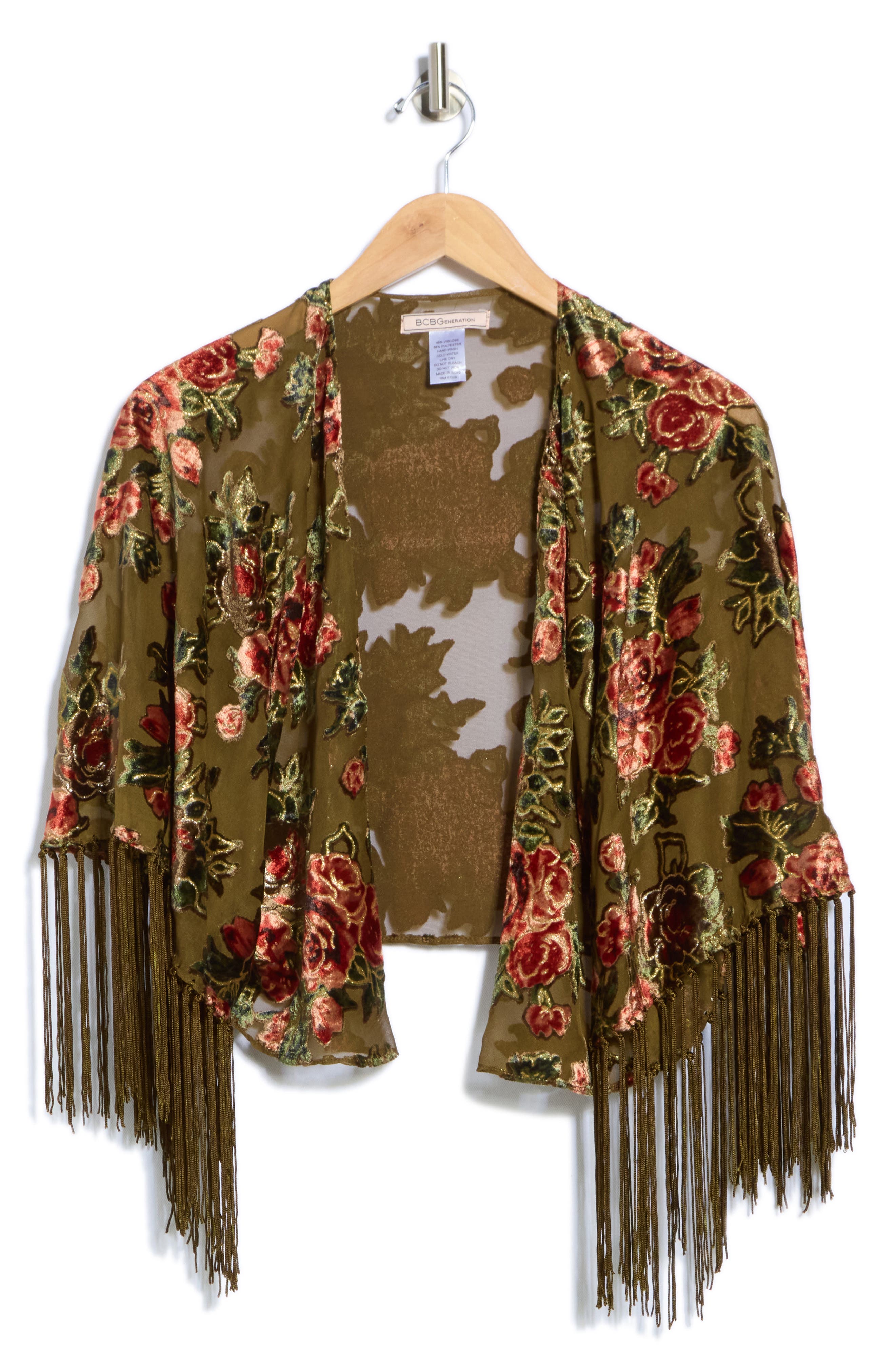 BCBGeneration Rose Floral Velvet Topper | Nordstromrack