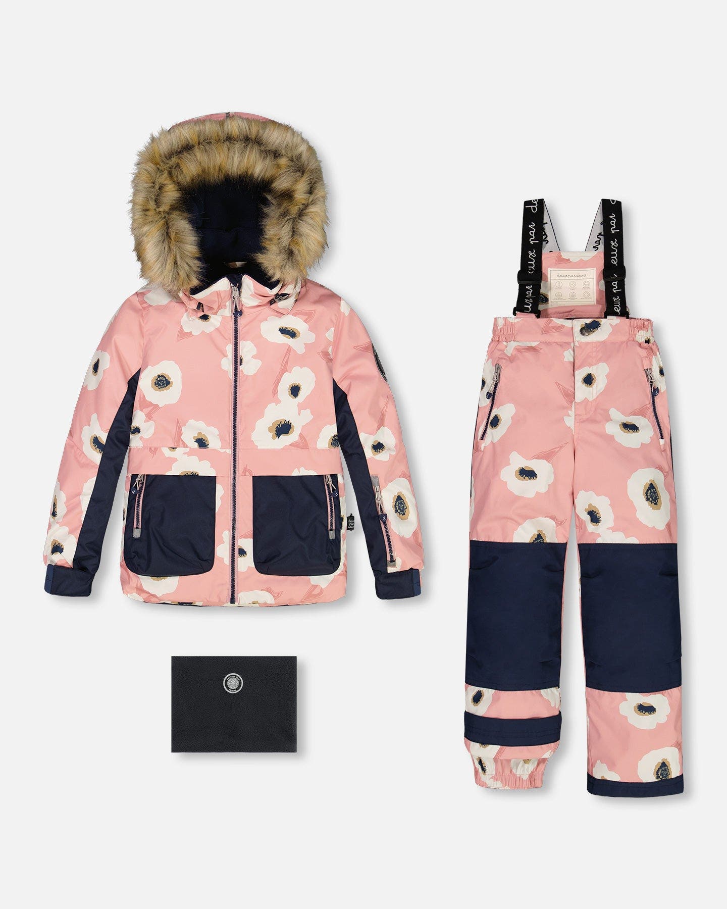 Deux par Deux Girl's Two Piece Snowsuit Allover Print Pink Printed Off ...