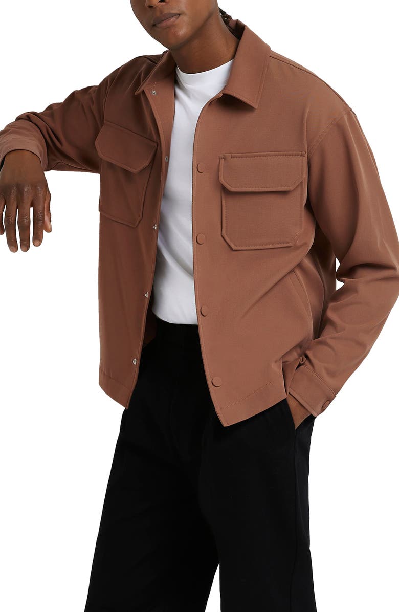 River Island Drape Laundry Bruise Overshirt | Nordstromrack
