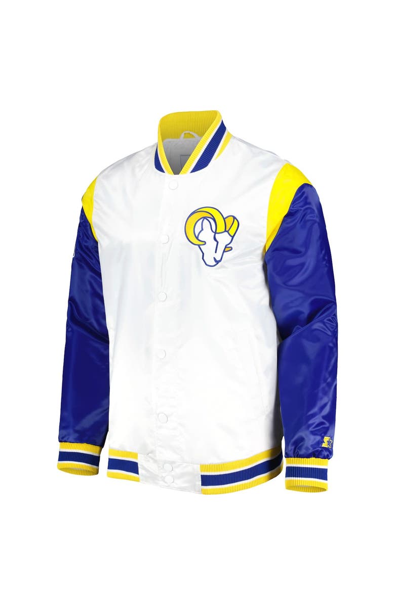 STARTER Men's Starter White Los Angeles Rams Throwback Warm Up Pitch ...