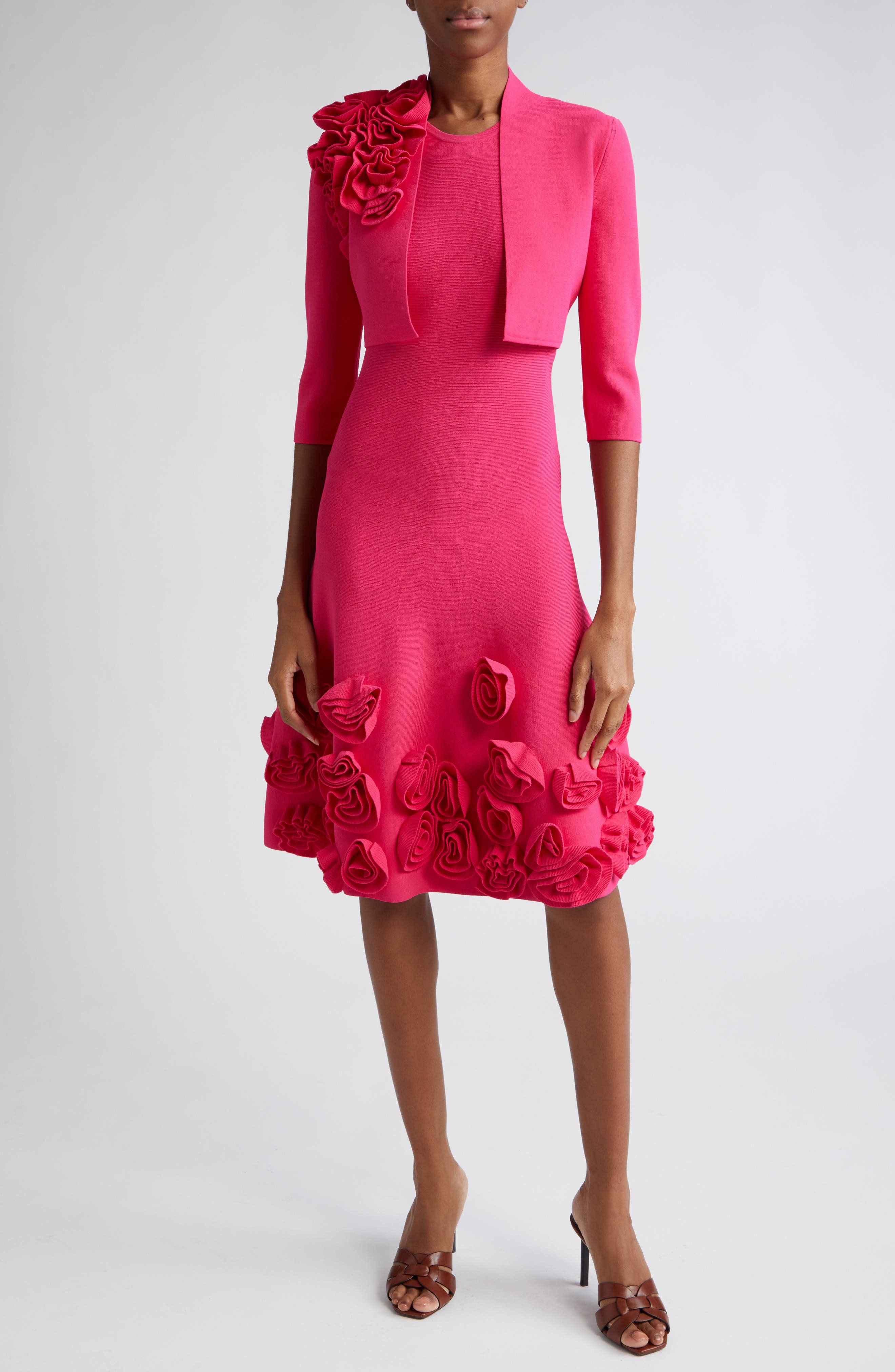 Lela Rose Floral Ruffle Bolero | Nordstrom