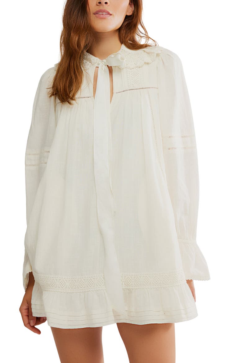 5 O'Clock Tea Time Long Sleeve Cotton Babydoll Minidress (Women ...