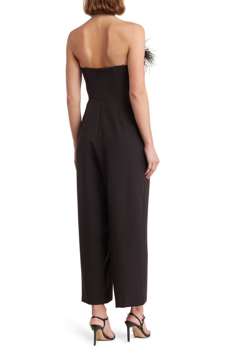 Sam Edelman Feather Trim Strapless Jumpsuit | Nordstromrack