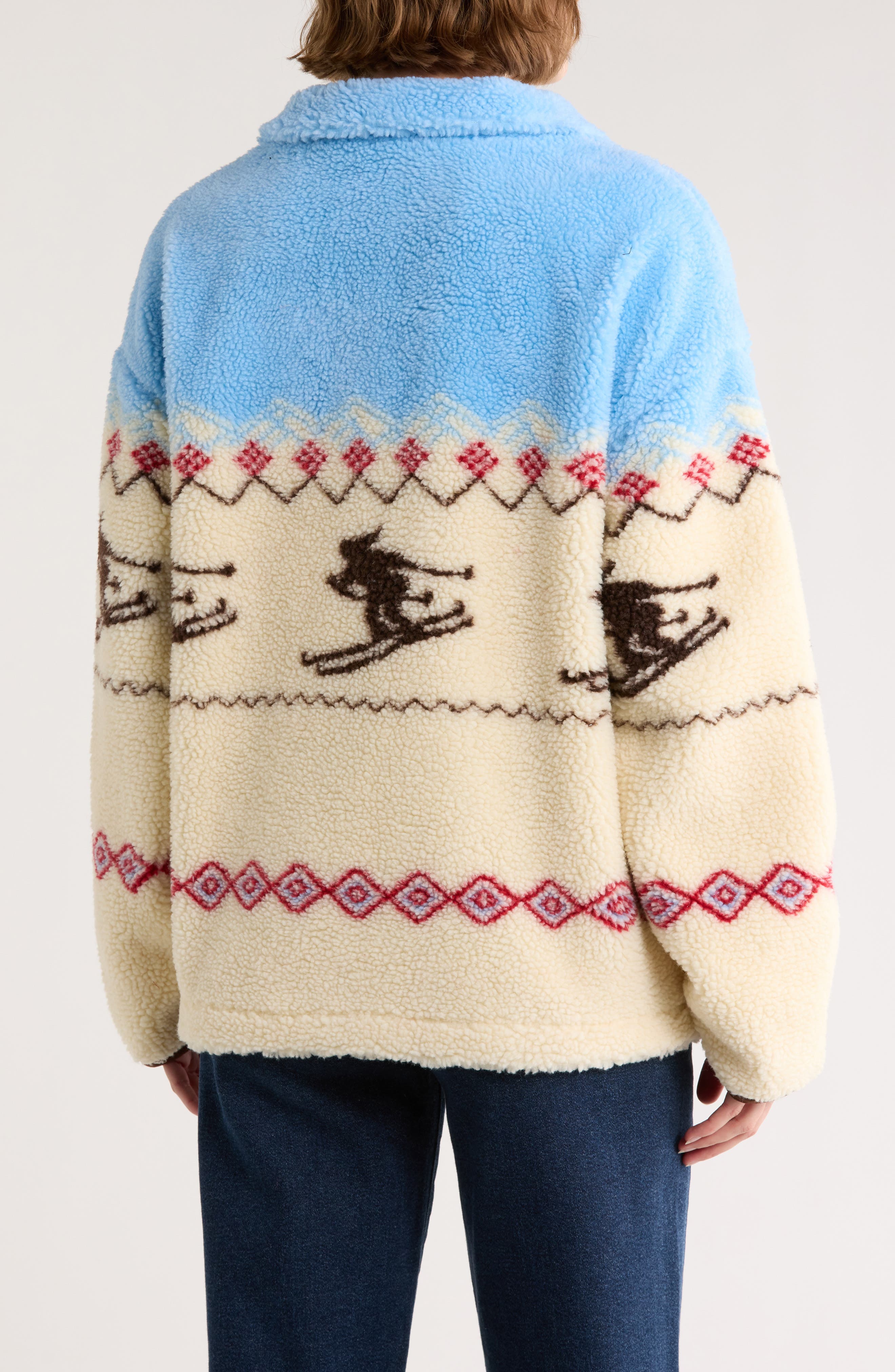INTERNATIONAL DESIGNER Skier Faux Shearling Half Zip Jacket | Nordstromrack
