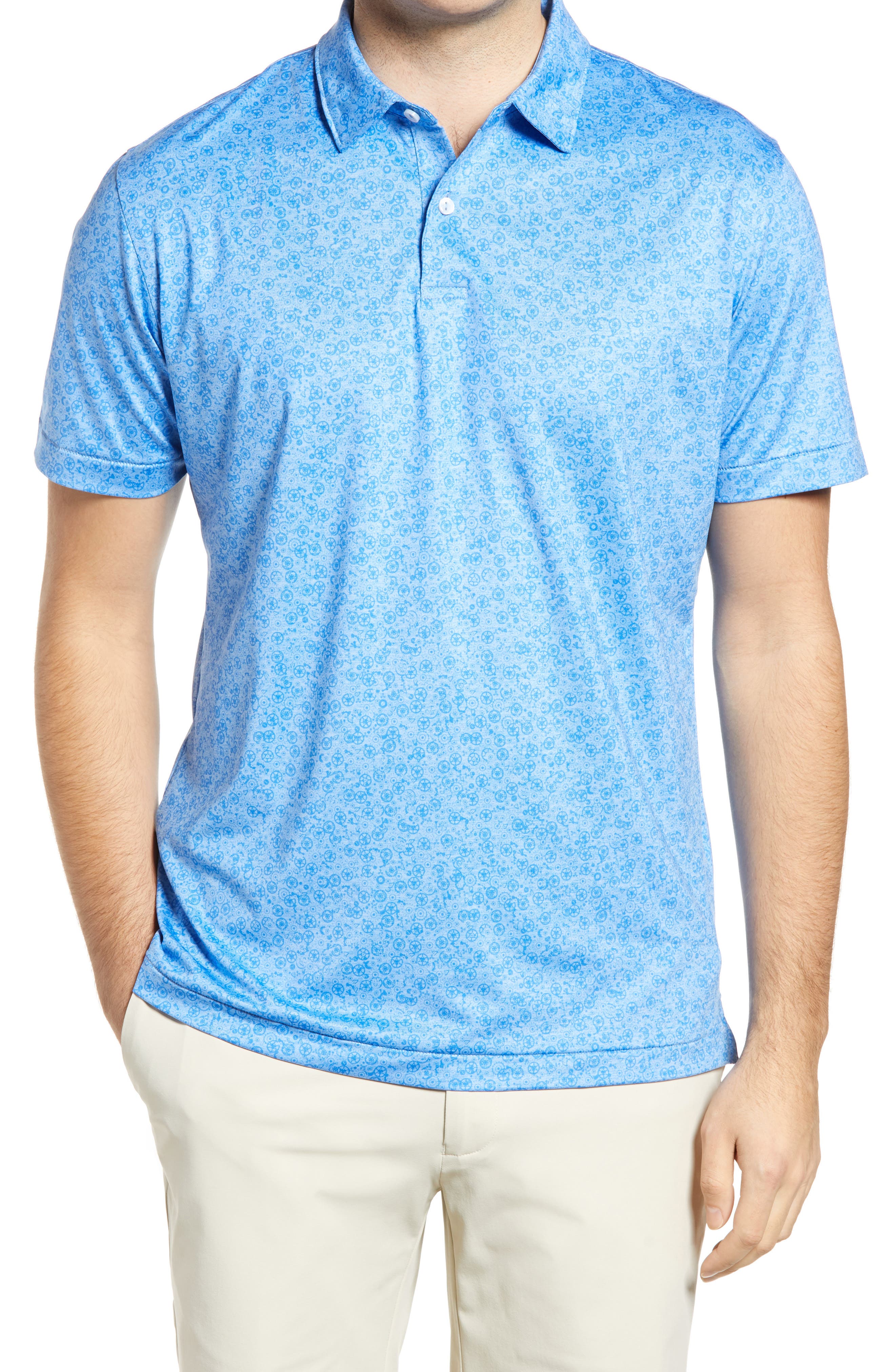 Peter Millar Watch Print Short Sleeve Performance Polo | Nordstrom