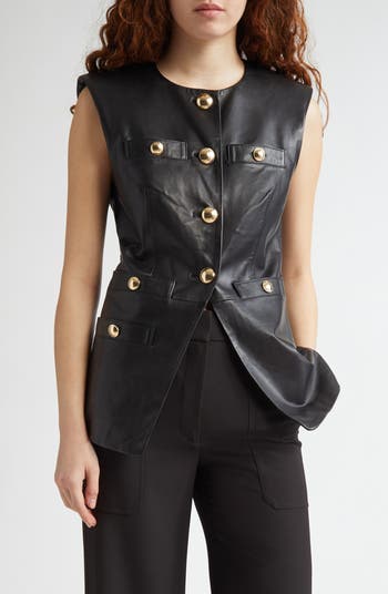 Veronica Beard Tamara Leather Vest | Nordstrom
