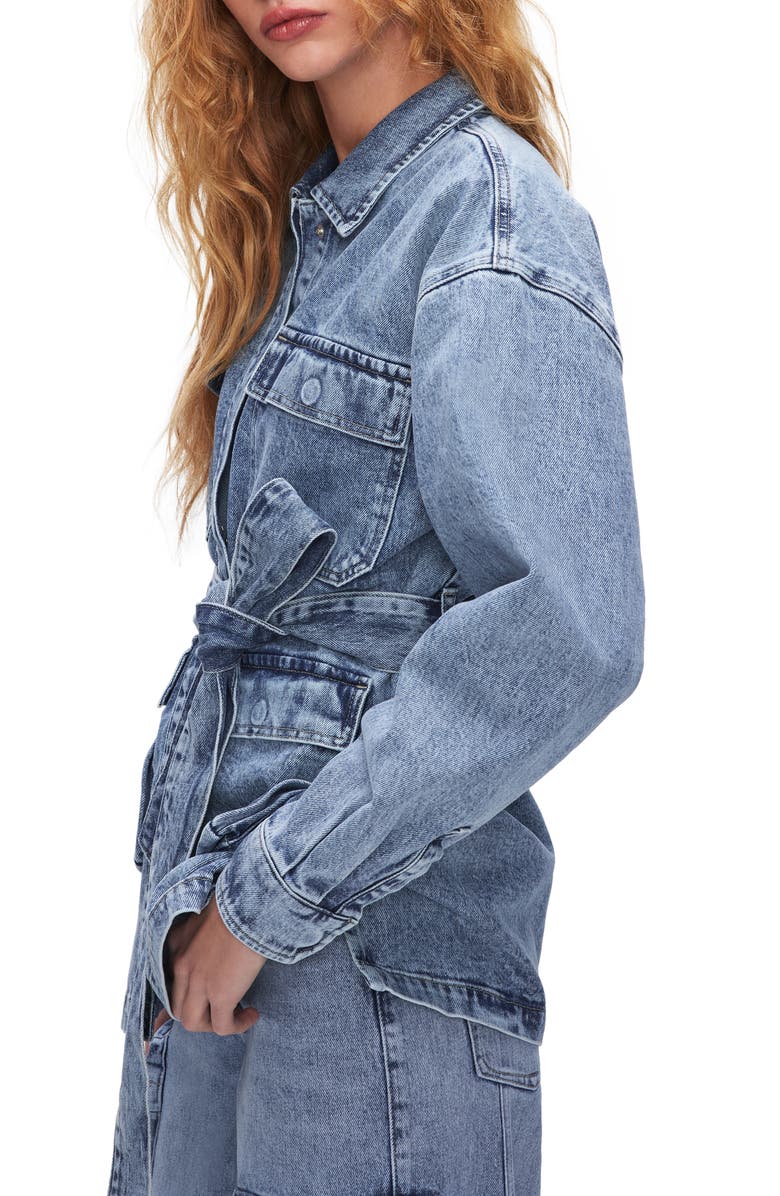 Good American Uniform Denim Cargo Jacket | Nordstromrack