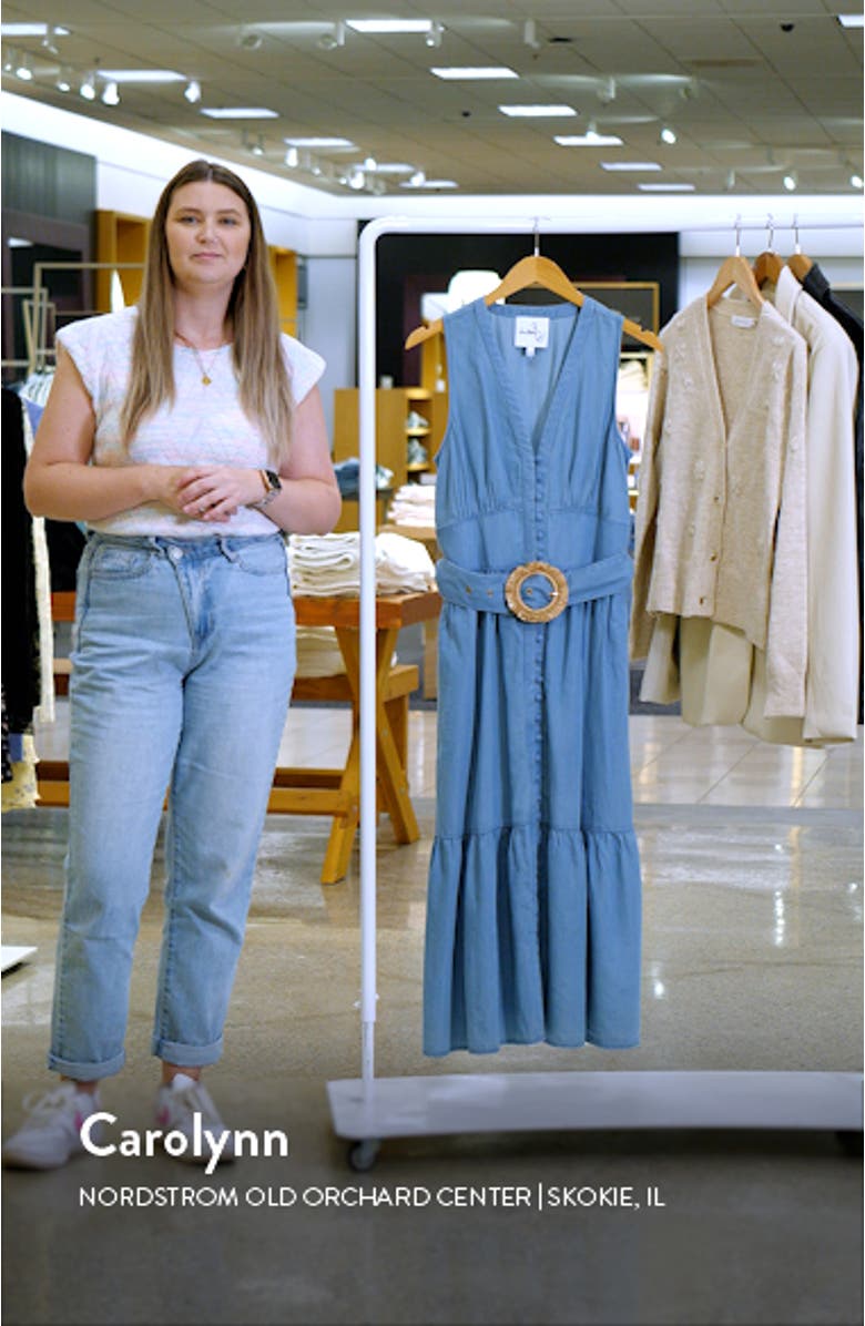 Sam Edelman Selene Belted Cotton Blend Midi Dress | Nordstromrack