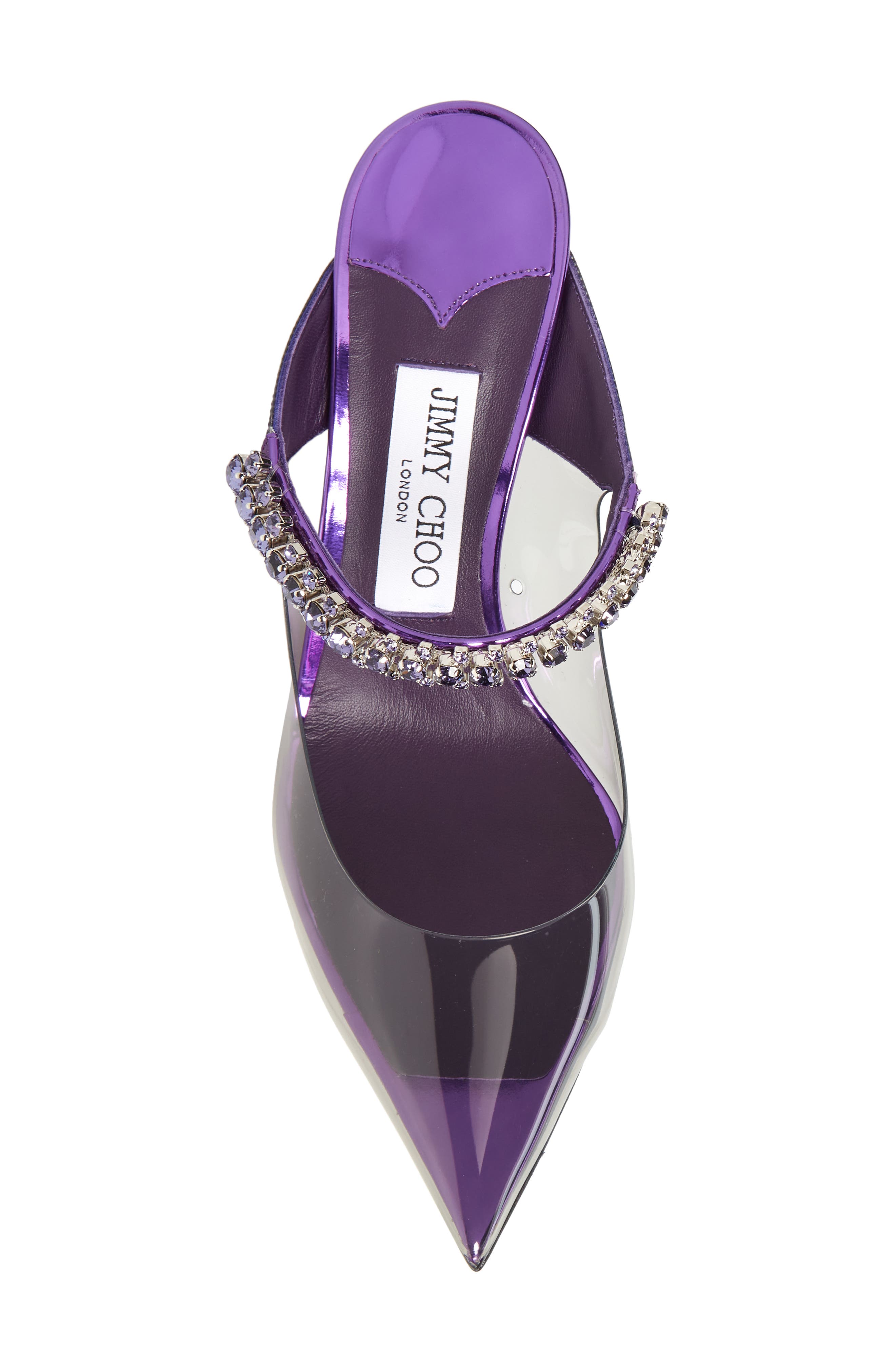 Jimmy Choo Bing Crystal Embellished Pointed Toe Transparent Mule (Women ...