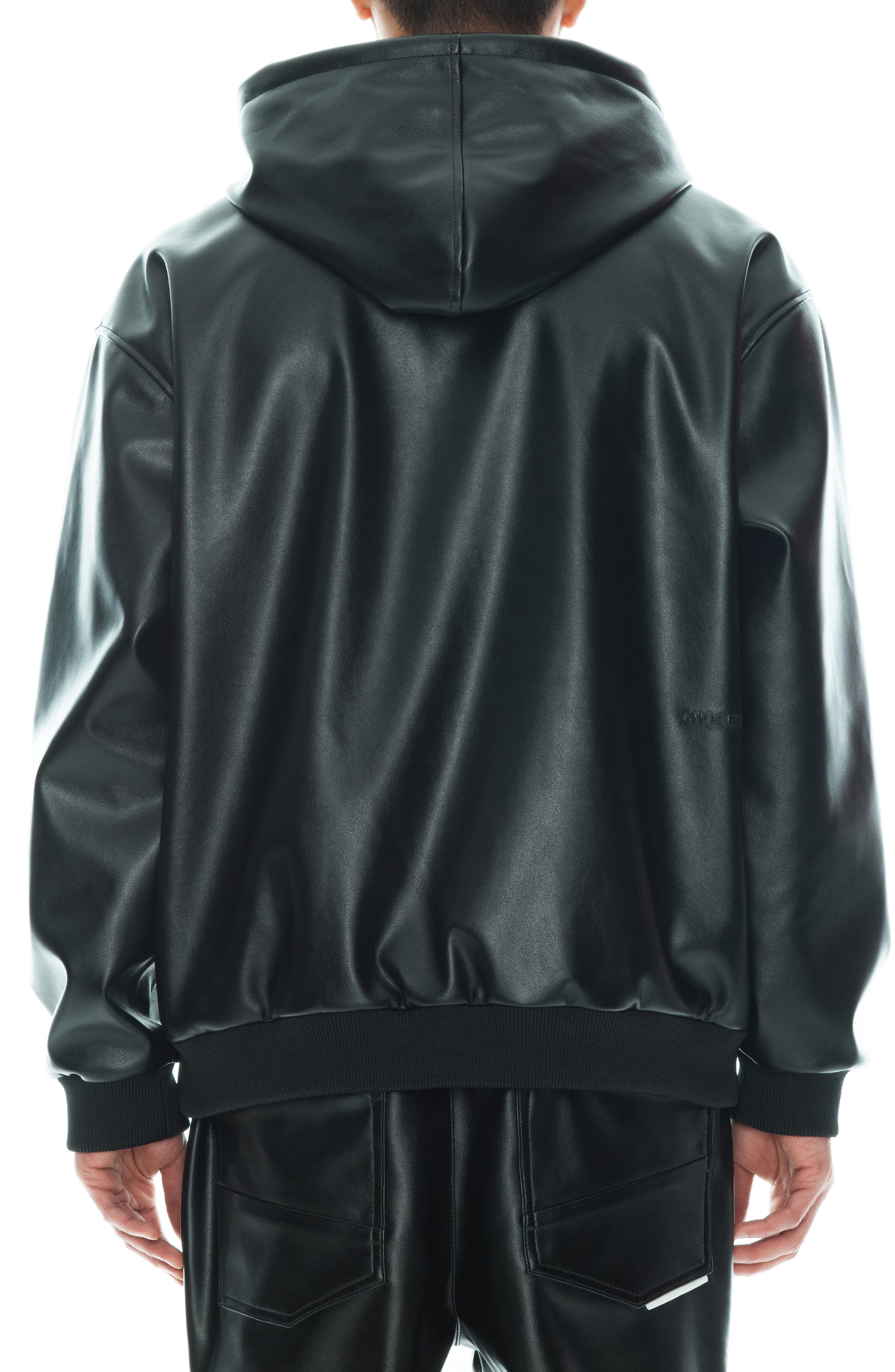 HVMAN Faux Leather Embossed Sweatshirt | Nordstromrack