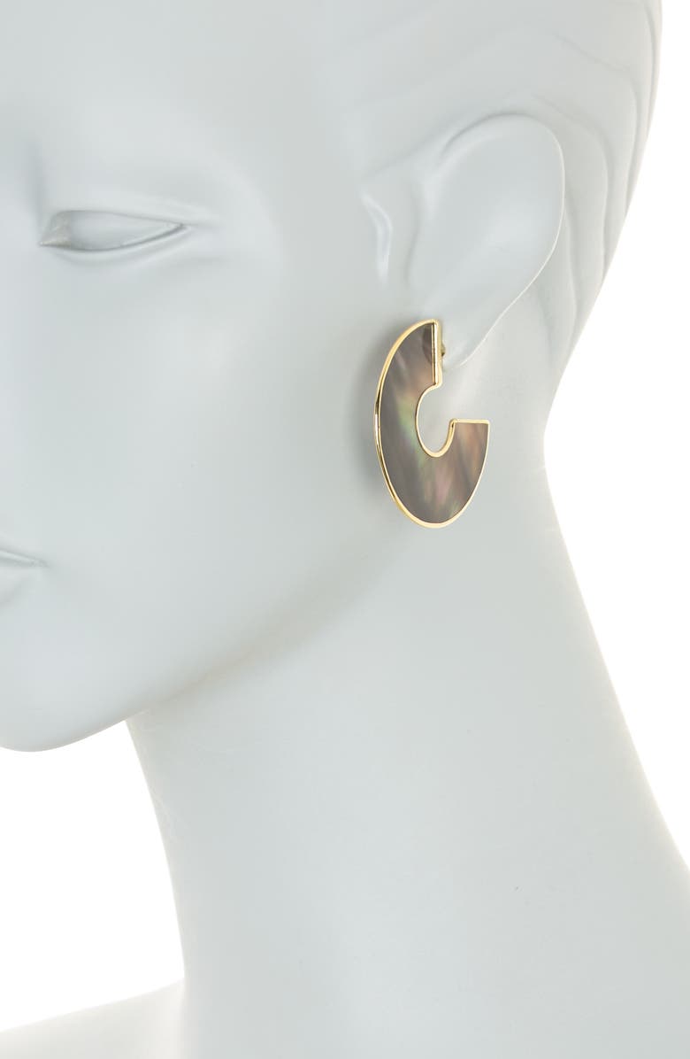 Ippolita Rock Candy® 18K Gold Black Shell Hoop Earrings | Nordstromrack