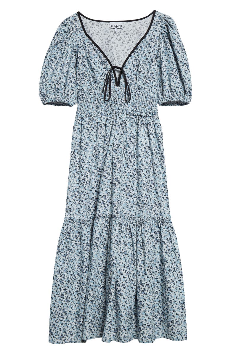 Ganni Abstract Print Organic Cotton Midi Dress | Nordstromrack