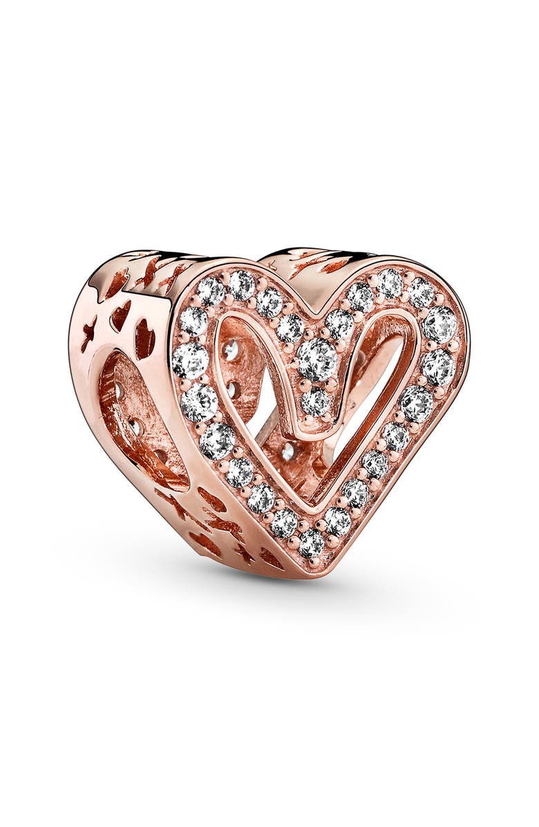 PANDORA Rose Sparkling Freehand Heart Charm | Nordstrom