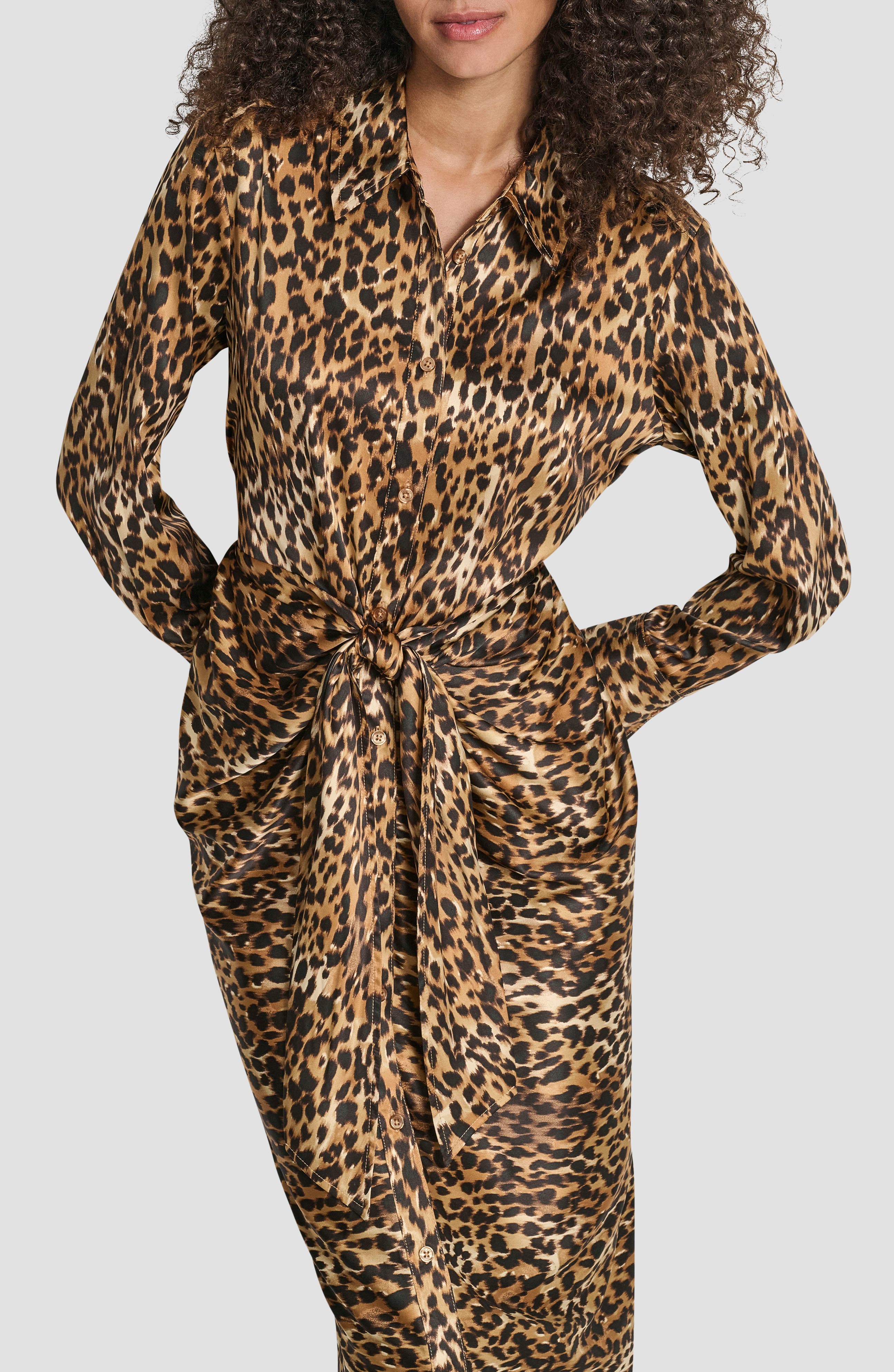 DKNY Jeans Cheetah Print Satin Dress | Nordstromrack